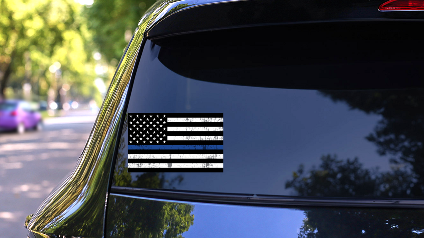 Grunge Law Enforcement Thin Blue Line USA Flag