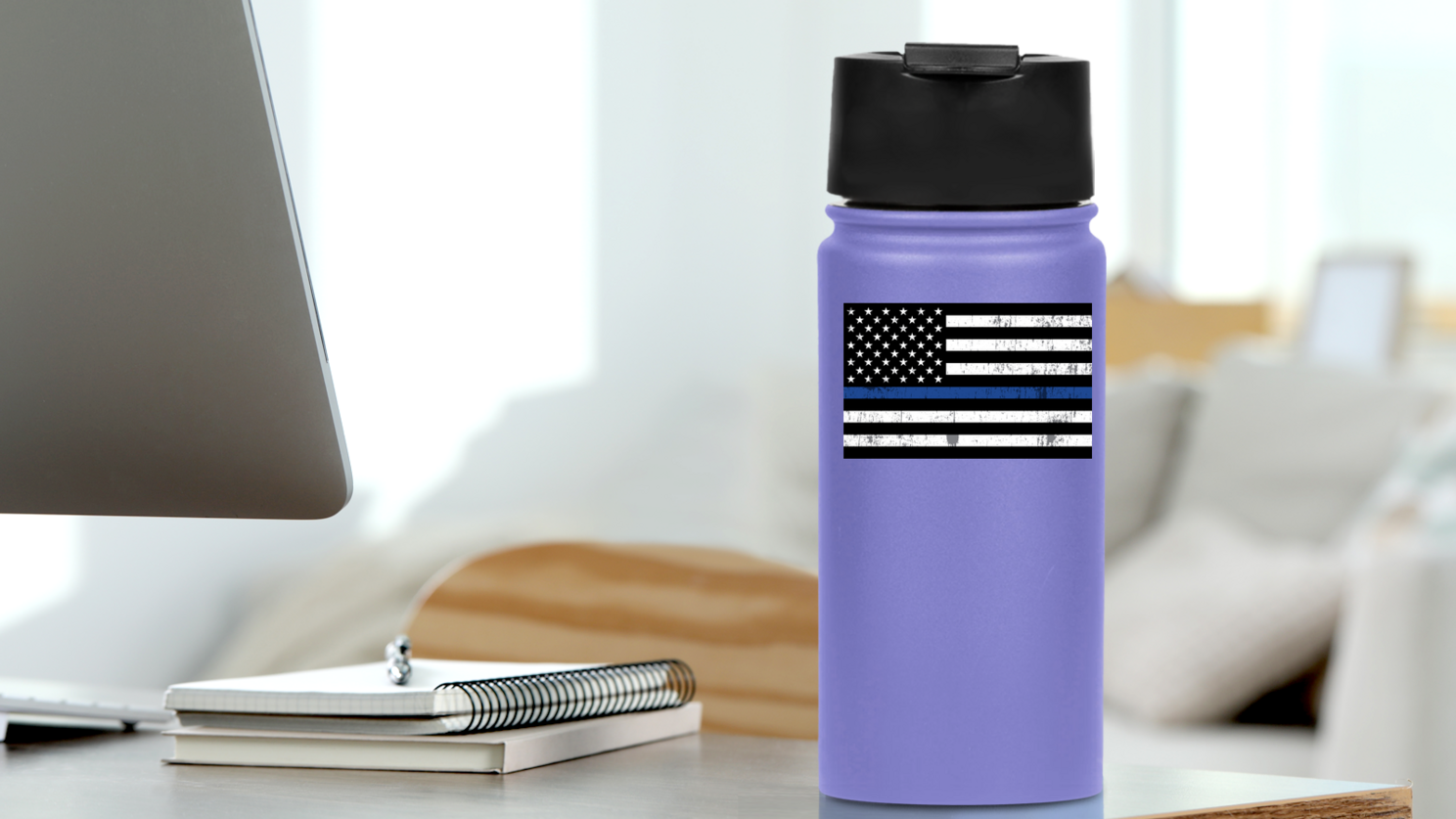 Grunge Law Enforcement Thin Blue Line USA Flag