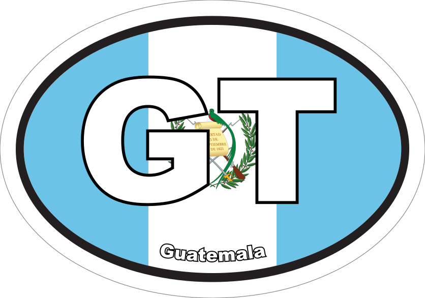 Guatemala Gt Flag Oval Sticker Shipped Fast & Free!