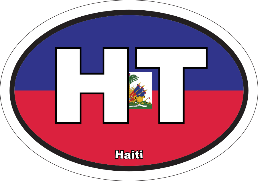 Haiti Ht Flag Oval Sticker