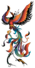 Hand Drawn Colorful Phoenix Sticker
