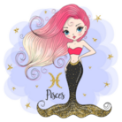 Hand Drawn Cute Little Pisces Mermaid Sticker
