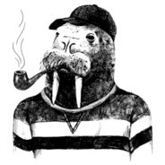 Hand Drawn Dressed Up Walrus Sticker