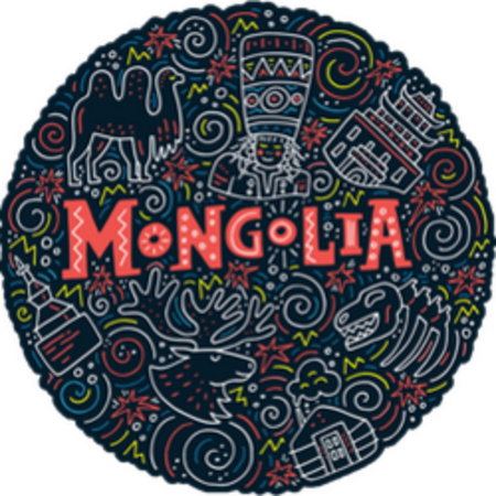 Hand Drawn Mongolia Culture Doodle Sticker