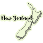 Hand Drawn New Zealand Map Sticker
