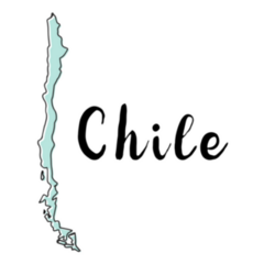 Hand Drawn Of Chile Map Lettering Sticker