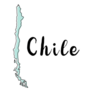 Hand Drawn Of Chile Map Lettering Sticker