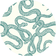 Hand Drawn Pattern With Blue Snakes Sticker