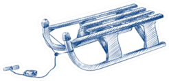 Hand Drawn Sled Sketch Sticker
