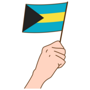 Hand Holding Bahamas Flag Sticker
