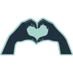 Hand Making Heart Sign Language Sticker