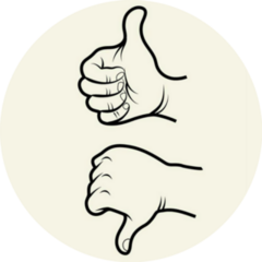 Hand Signs Thumb Up And Down Sticker