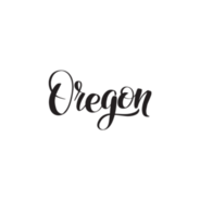 Handwritten Brush Lettering Oregon Sticker