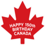 Happy 150th Birthday Canada Maple Leaf Sticker