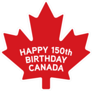 Happy 150th Birthday Canada Maple Leaf Sticker