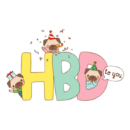 Happy Birthday Celebrate Pug Sticker