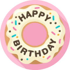 Happy Birthday Donut In Pink Glaze Sticker