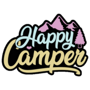 Happy Camper, Typography Sticker