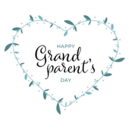 Happy Grandparents Day Floral Heart Sticker
