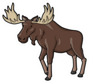 Happy Moose Walking Sticker