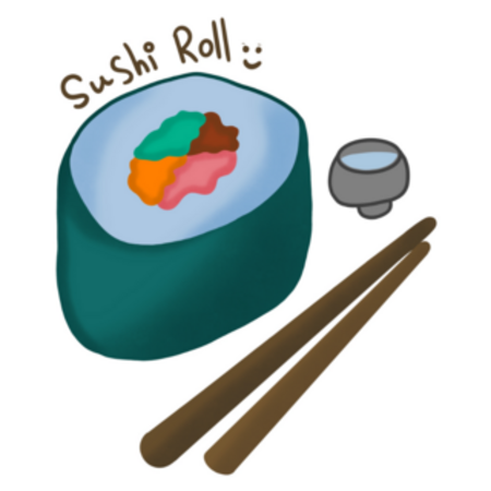 Happy Sushi Roll Sticker
