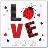 Happy Valentine Love Bug Ladybug Sticker