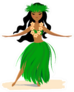 Hawaiian Girl Dancing Hula Illustration Sticker
