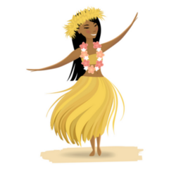 Hawaiian Girl Flower Lei Sticker