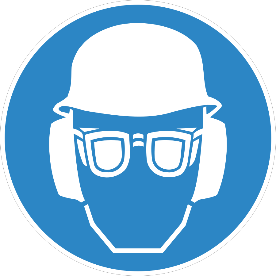 Head, Ear And Eye Protection Sign Magnet