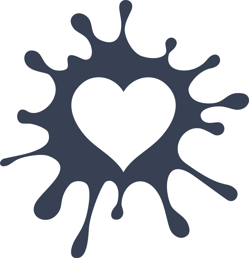 Heart In Splatter Sticker - 50+ Colors!