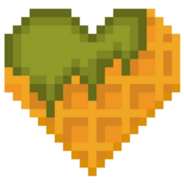 Heart Waffle Matcha Cream Sticker