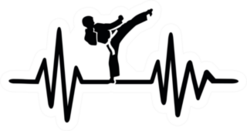 Heartbeat Pulse Line With A Karate Chop Sticker