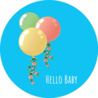 Hello Baby Balloons Sticker