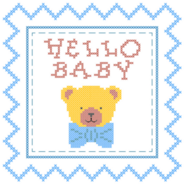Hello Baby Stitched Sticker