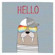 Hello Cool Cartoon Walrus Sticker