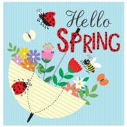 Hello Happy Spring Ladybug Sticker