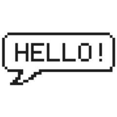 Hello In Speech Bubble 8-bit Pixel Art On White Background