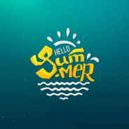 Hello Summer Sea Doodle Sticker