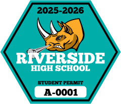 Customizable Hexagon Employee Parking Permit Sticker