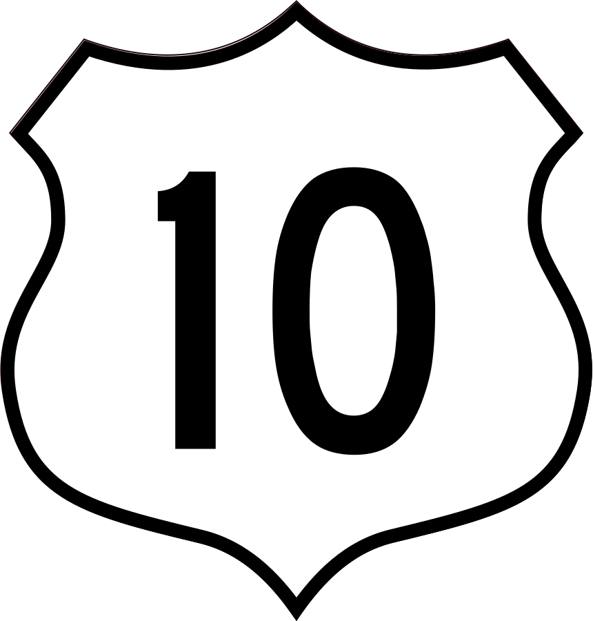 Highway 10 Sign Sticker