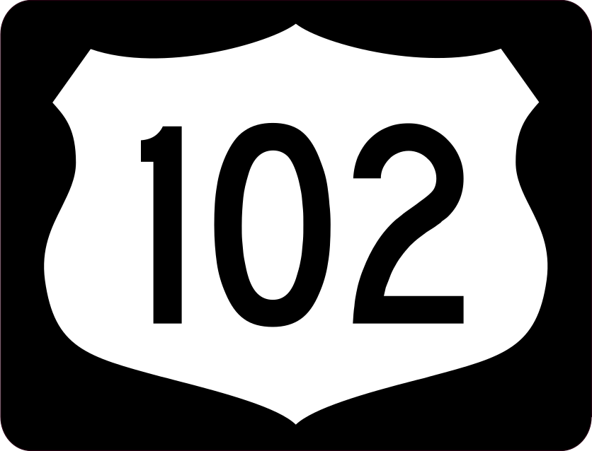 Vibrant, High-Quality Highway 102 Sign With Black Border Magnets