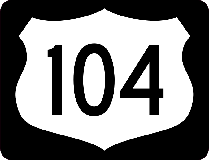 Highway 104 Sign With Black Border Sticker