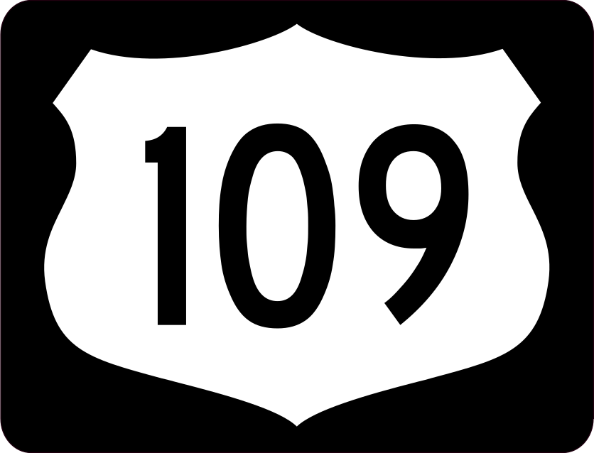 Vibrant, High-Quality Highway 109 Sign With Black Border Magnets