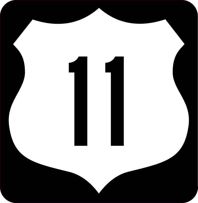 Highway 11 Sign With Black Border Sticker