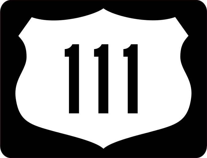 Highway 111 Sign With Black Border Sticker