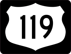Vibrant, High-Quality Highway 119 Sign With Black Border Stickers