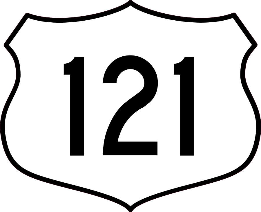 Highway 121 Sign Sticker
