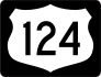 Highway 124 Sign With Black Border Sticker Shipped Fast & Free!