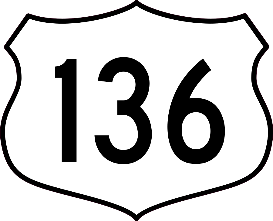 Highway 136 Sign Sticker - Fast Shipping & No Minimums
