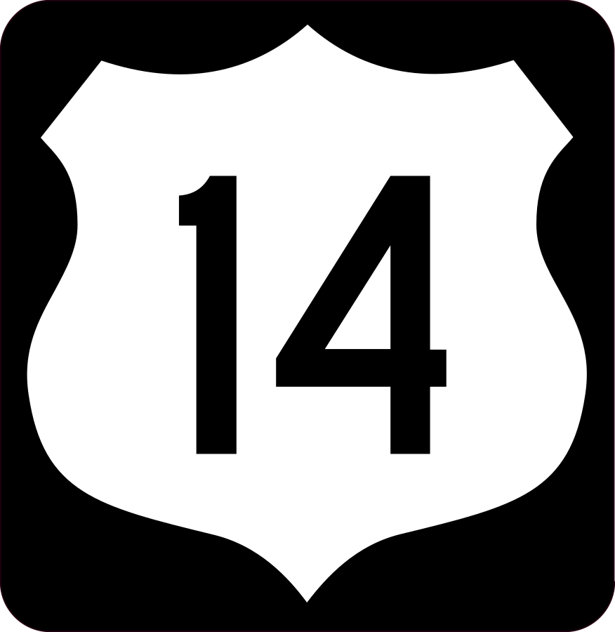 Highway 14 Sign With Black Border Sticker - 50+ Color Options!